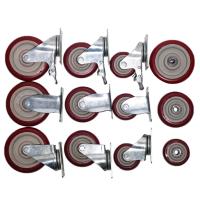 China 3 inch 4 inch 5 inch Red PVC Industry Medium Duty Caster Wheels for sale
