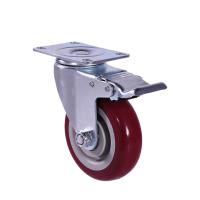 China Industrial Heavy Duty Tread Silent Dual Swivel Locking Caster Wheels with Ball Bearing for sale
