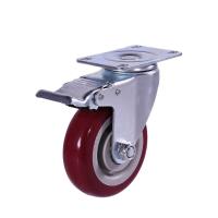 China Industrial Heavy Duty Tread Silent Dual Swivel Locking Caster Wheels with Ball Bearing for sale