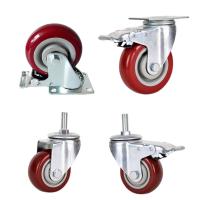 China Industrial Heavy Duty Tread Silent Dual Swivel Locking Caster Wheels with Ball Bearing for sale