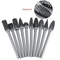 China 6mm 1/4 prime prime Shank Dia Metal Wood Grinding Engraving Polishing Tungsten Rotary Burr Set Porting Tools Carbide Burrs for sale