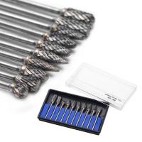 China 6mm 1/4 prime prime Shank Dia Metal Wood Grinding Engraving Polishing Tungsten Rotary Burr Set Porting Tools Carbide Burrs for sale
