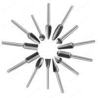 China 6mm 1/4 prime prime Shank Dia Metal Wood Grinding Engraving Polishing Tungsten Rotary Burr Set Porting Tools Carbide Burrs for sale