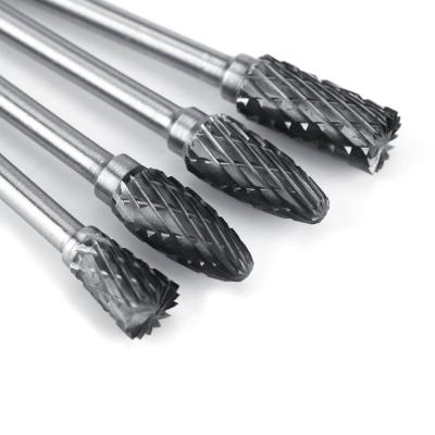China 10 PCS Unicolor Double Cut 3X6mm Tungsten Carbide Rotary Burr Set for Metal Drilling for sale