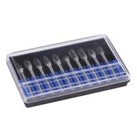 China 10 PCS Unicolor Double Cut 3X6mm Tungsten Carbide Rotary Burr Set for Metal Drilling for sale