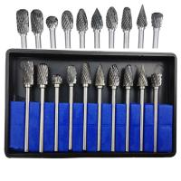 China 6mm Diameter Double Cut Round Tungsten Carbide Rotary Burrs with 3mm Shank Tooth Pattern Blue Coating Paint Carbide Burr for sale