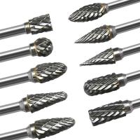 China 6mm Shank Oval Shape Carbide Diamond Rotary Burr Grinding Burrs with Bidentate Pattern for sale