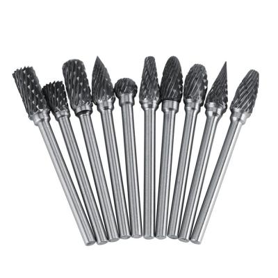 China 10PCS Carbide Burrs Set 1/4 Inch Tungsten Burrs with 6mm Shank for Cutting Tooth File for sale