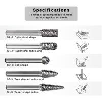 China Double Cut Hand Tools 10 Piece Carbide Burrs Set for 1/4 Single Cut Cylinder Bur for sale