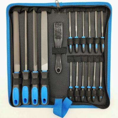 China Tooth Pattern Bidentate Pattern 19PCS T12 High Carbon Steel File Set with Carry Case for sale
