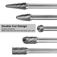 China Customized Request Power Tool 3mm 6mm Shank Carving Metal Engraving Tungsten Burr Set for sale