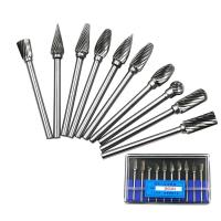 China 5PCS 6mm 1/4 Inch Grey Rose Box Tungsten Rotary Cutter Steel Aluminum Cut Carbide Burrs Set for sale