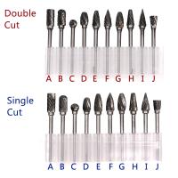 China 10PCS Dremel 3*3mm Solid Tungsten Carbide Rotary File Burr Set with Bidentate Pattern for sale