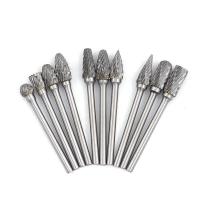 China 10PCS Tungsten Carbide Burr Set for 1/4 Inch Shank Diameter and Double Cut Rotary File for sale