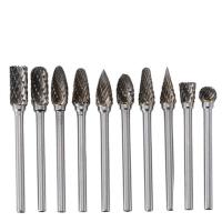 China 10PCS Tungsten Carbide Burr Set for 1/4 Inch Shank Diameter and Double Cut Rotary File for sale