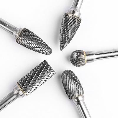China Carbide Burr Set 5PCS Tungsten Rotary File Tip Grinder Abrasive Drills Milling Cutter Engraving Drill Tools 1/4 for sale