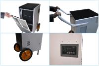 China Metal Body 90L/D Industrial Dehumidifier with Big Wheels and Easy-moving Pushing Hand for sale