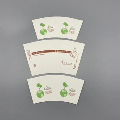 China Good Toughness PE Paper Cup Fan Water Take Away Food Boxes Printed for sale