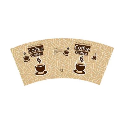 China Colorful Printed Die Cut Paper Cup Fan PE Coated Recycled for sale