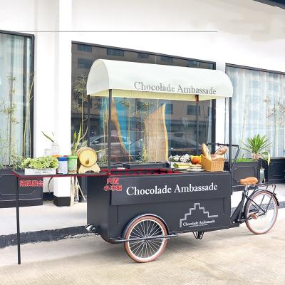 China 220V/380V Voltage Tricycle Mobile Food Truck for Design Street Ice Cream Cart for sale