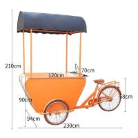 China Three Wheels Mobile Vending Cart for Coffee Retail Hot Dog Truck Tricycles Ice Cream for sale