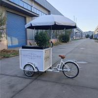 China Ice Cream Roll Food Push Cart Bike with Freezer 70kg 220*87*240cmcm for sale