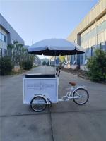 China Ice Cream Roll Food Push Cart Bike with Freezer 70kg 220*87*240cmcm for sale