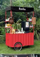 China Custom Fitout 3-Door Cooler and Warmer Multifunctional Food Cart for Garment Shops for sale