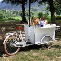 China 100kg Retro Coffee Bike for Street Mobile Coffee Trike Shop Bicycle Fast Food Cart Bike for sale