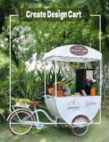 China Outdoor 3 Wheels Coffee Kiosk Food Cart Ice Cream Cargo Juice Coffee Cart Bike Kiosk for sale