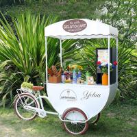 China Outdoor 3 Wheels Coffee Kiosk Food Cart Ice Cream Cargo Juice Coffee Cart Bike Kiosk for sale