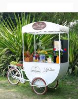 China Outdoor 3 Wheels Coffee Kiosk Food Cart Ice Cream Cargo Juice Coffee Cart Bike Kiosk for sale