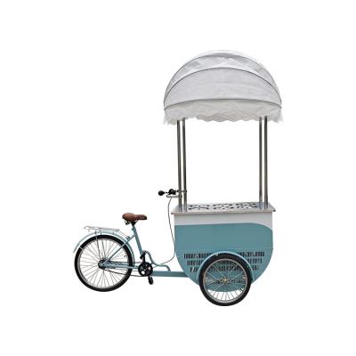 China Electric Tricycle 3 Wheel Mobile Cart for Ice Cream Coffee Pedal Freezer Bike Delivery for sale