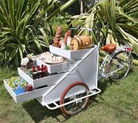 China Outdoor Food Vending Cart with Soybean Raw Material and Three Wheels Electric Cargo Bike for sale