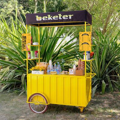 China Hand Push Street Fast Food Cart with Soybean Raw Material and Ice Cream for sale