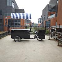 China Coffee Electric Vending Tricycle Freezer Business Bike Ice Cream Carts Bicycle 120KG for sale
