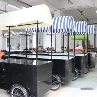 China Coffee Electric Vending Tricycle Freezer Business Bike Ice Cream Carts Bicycle 120KG for sale