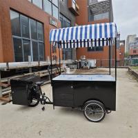 China Restaurant Beautiful Design Decorative Display 110*70cm Tricycle Food Cart with Umbrella for sale