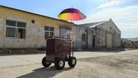 China Fast Food Customized Counter Ice Cream Push Cart with Logo Enhance Your Business Image for sale