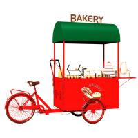 China Food Cake Display Tricycle Perfect for Customized Food Vending and Ice Cream Delivery for sale