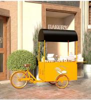 China Food Cake Display Tricycle Perfect for Customized Food Vending and Ice Cream Delivery for sale