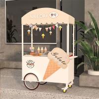 China Multifunctional Hand Push Cart Food Vending Cart for Coffee and Ice Cream for sale