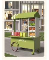 China Customized Colors Hand Push Fruit Milk Beverages Display Cart for Flour Mill Industry for sale