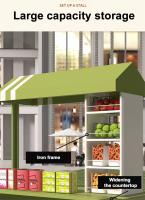 China Highly Customized Colors Mini Hand Push Street Snack Vending Trolley Fast Food Stand Cart with Big Storage Capacity for sale