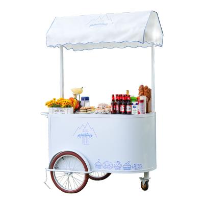 China Fast Food Cart Hand Push Ice Cream Cart for Sale Food bike business for sale
