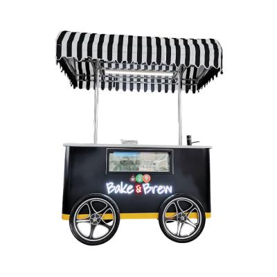 China New style Hard Ice Cream mobile Cart with LED Light Italy Gelato Cart Good Quality Ice Cream Push Cart with CE for sale
