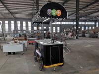 China New style Hard Ice Cream mobile Cart with LED Light Italy Gelato Cart Good Quality Ice Cream Push Cart with CE for sale