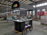 China New style Hard Ice Cream mobile Cart with LED Light Italy Gelato Cart Good Quality Ice Cream Push Cart with CE for sale