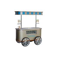 China CE Approved Mobile Hand Push Hard Ice Cream Cart Popsicle Cart With Showcase for sale