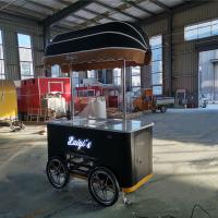 China Ice Cream Trucks Mobile Hard Ice Cream Ball Push Food Cart Chinese Manufacturers Ice Cream Cart for sale